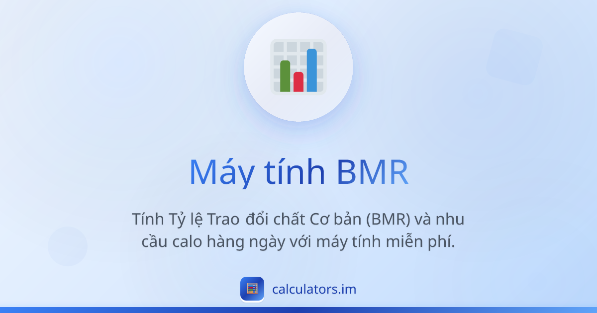 Máy tính BMR cho nhu cầu calo