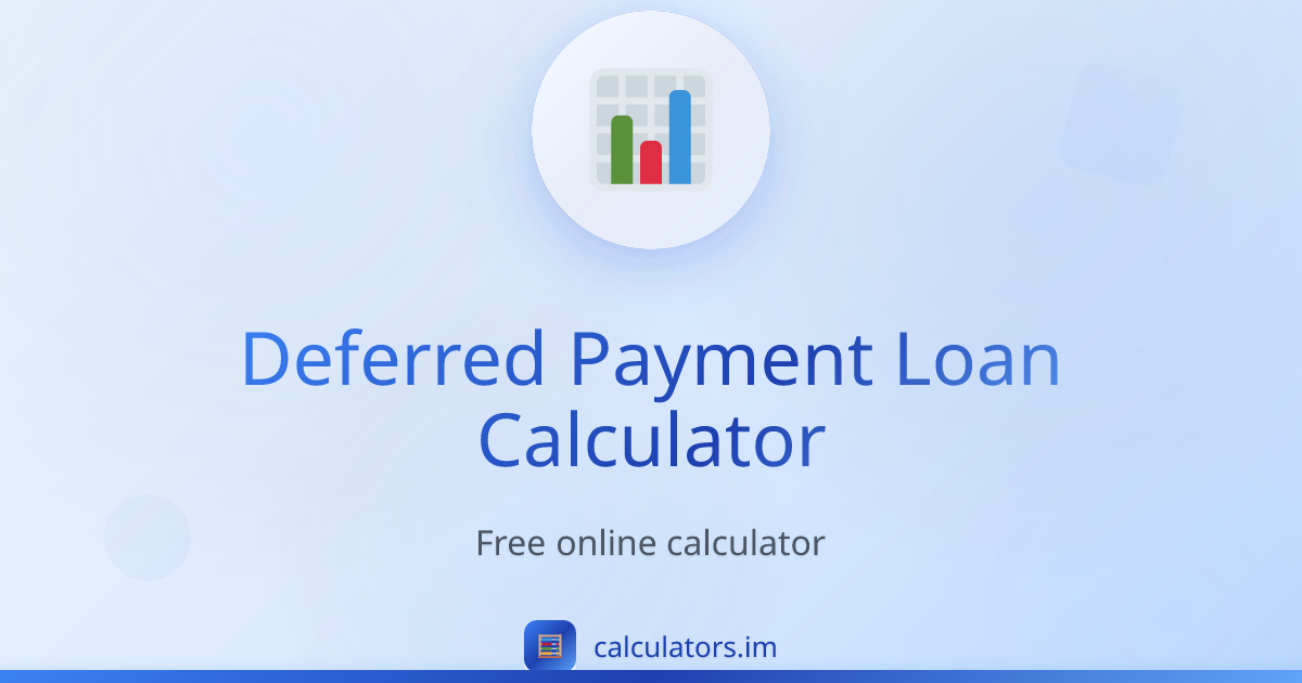 Deferred Payment Loan Calculator