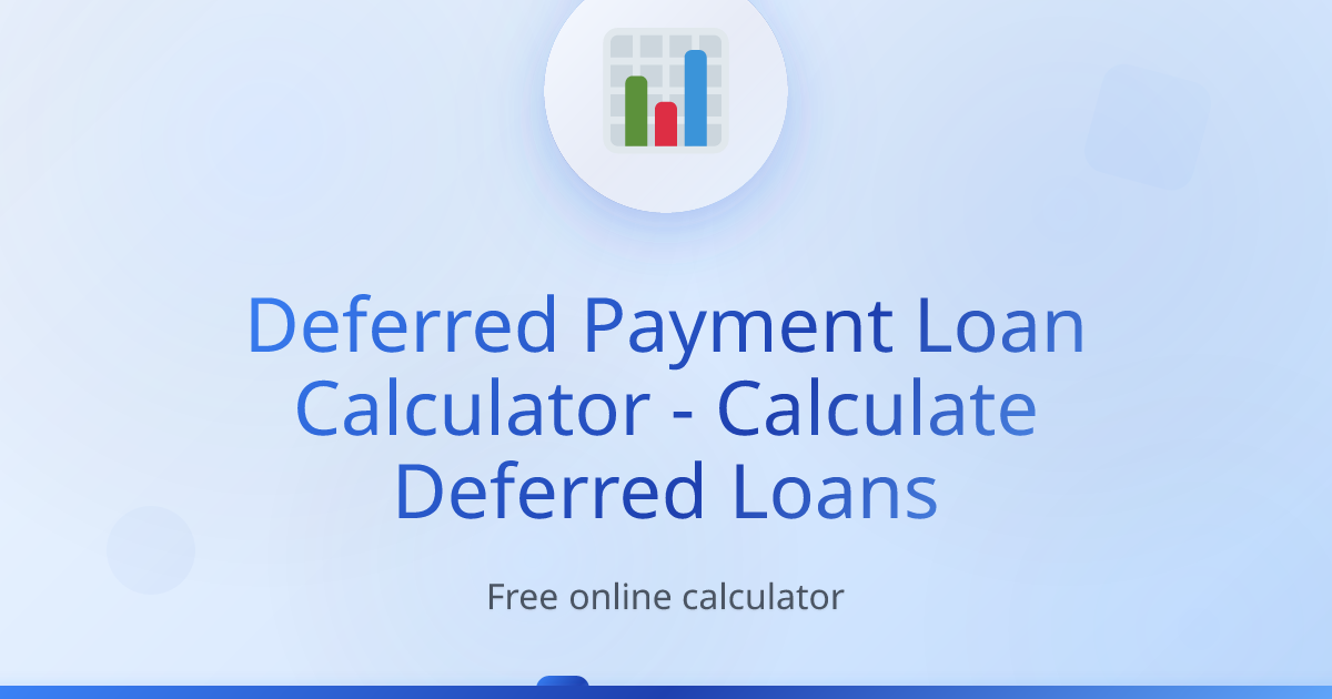 Free Deferred Payment Loan Calculator - Calculate Deferral Costs
