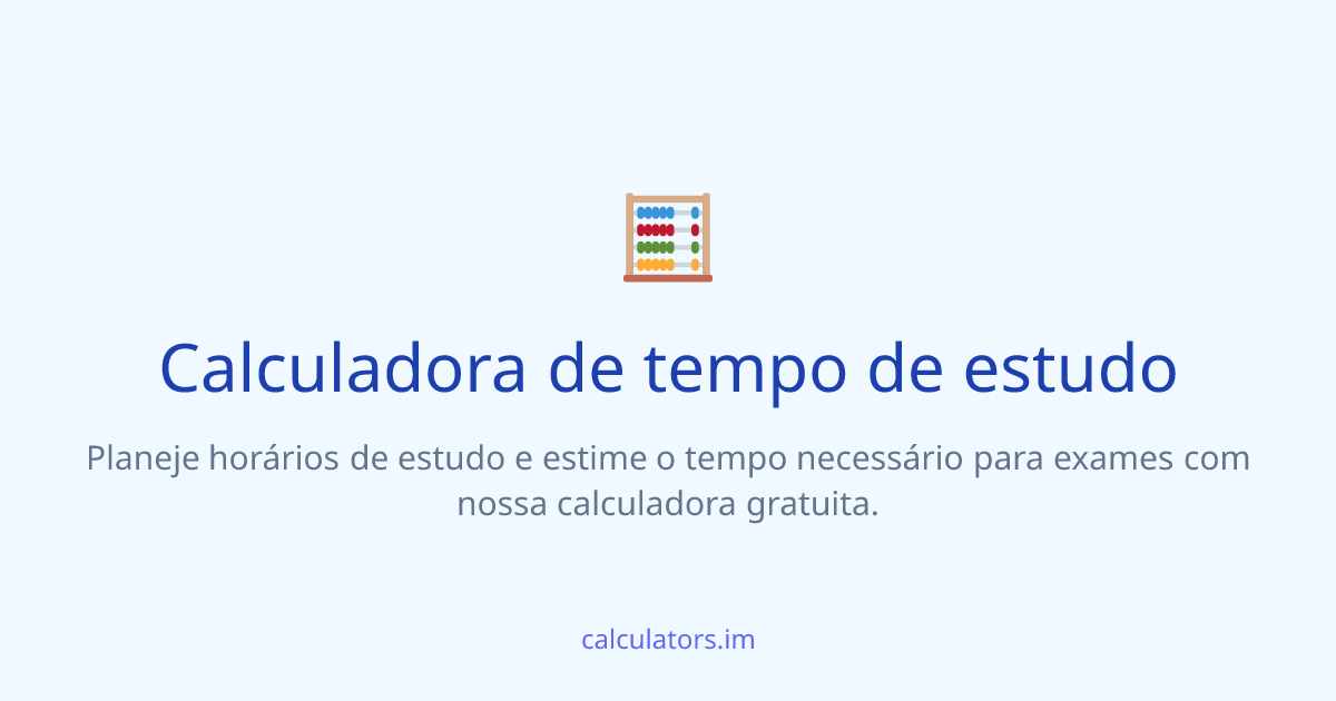 Calculadora de tempo de estudo